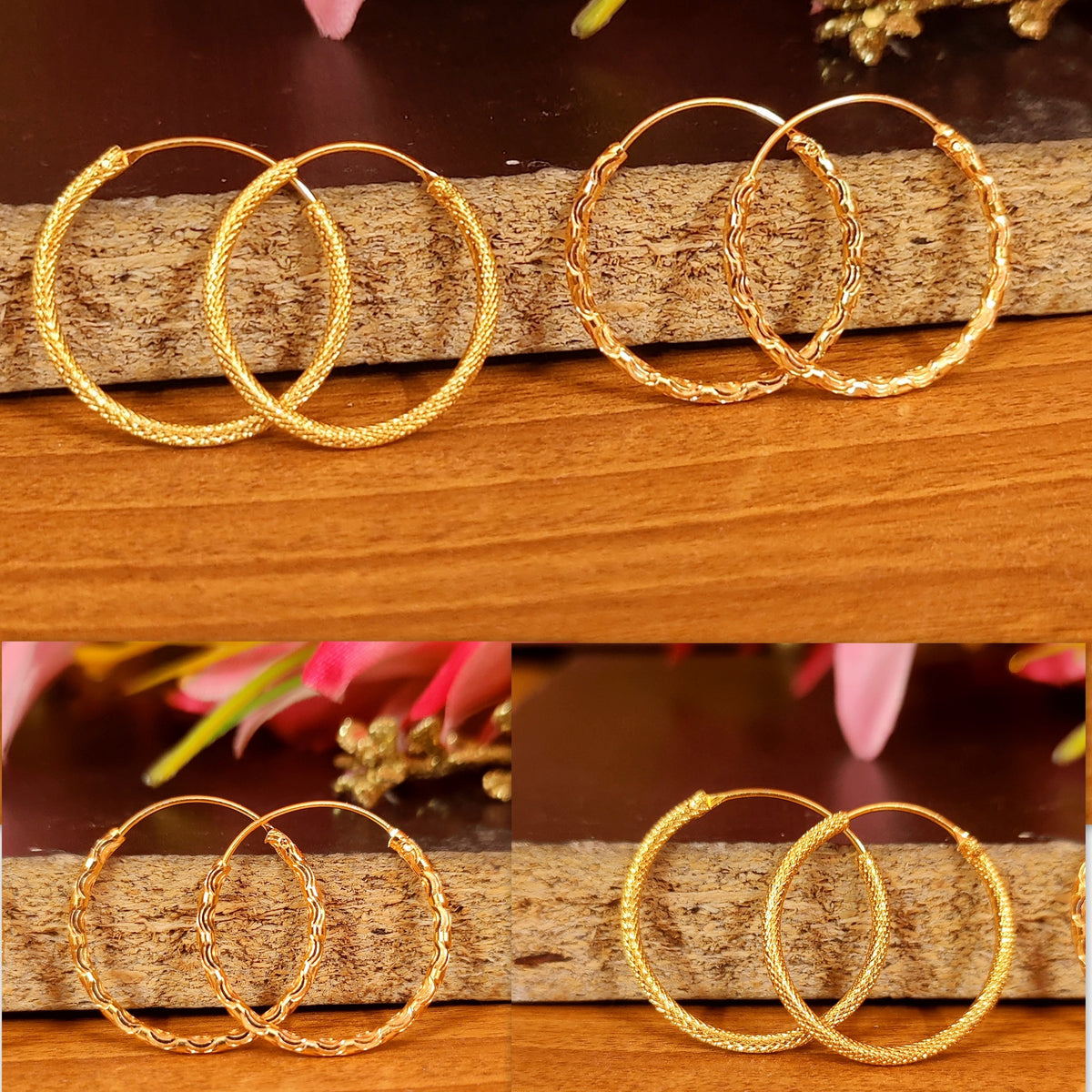 GOLD PLATED REAL GOLD LOOK BALI COMBO – Sanvi Jewels