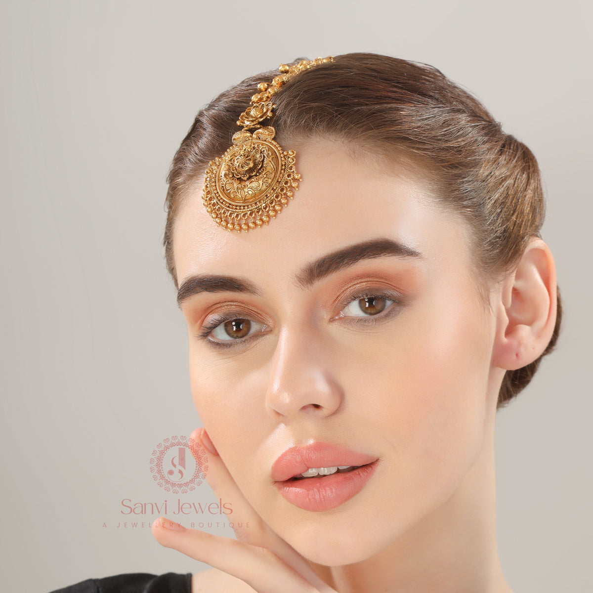 Gold Look Antique Wedding Maang Tikka – Sanvi Jewels