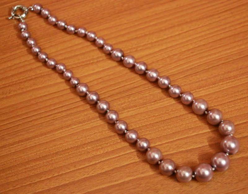 SINGLE LINE PURPLE SHELL PEARL GRADUATION NECKLACE – Sanvi Jewels